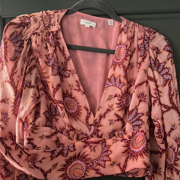A.L.C. | Tops | Alc Silk Wrap Blouse Pink | Poshmark